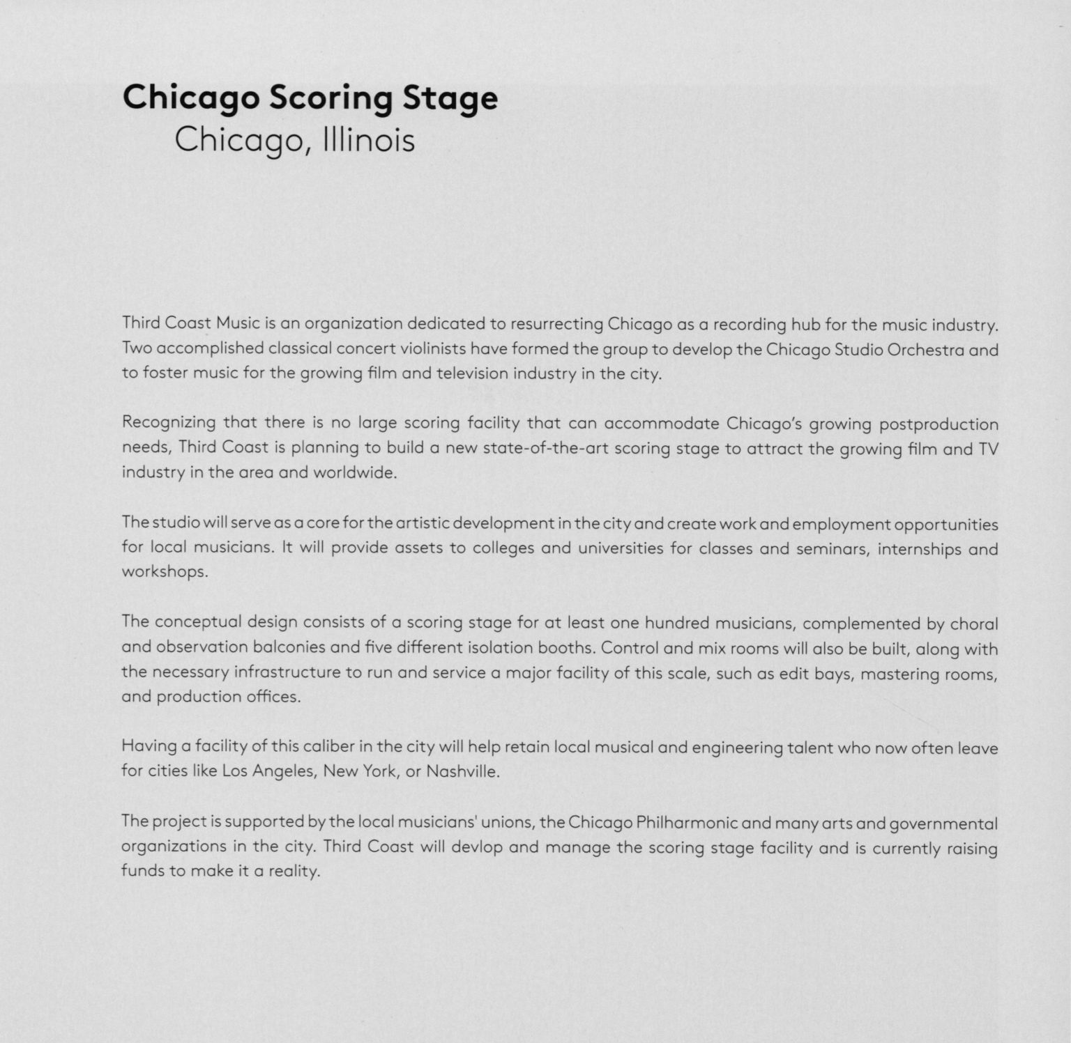 The Scoring Stage – Third Coast Music